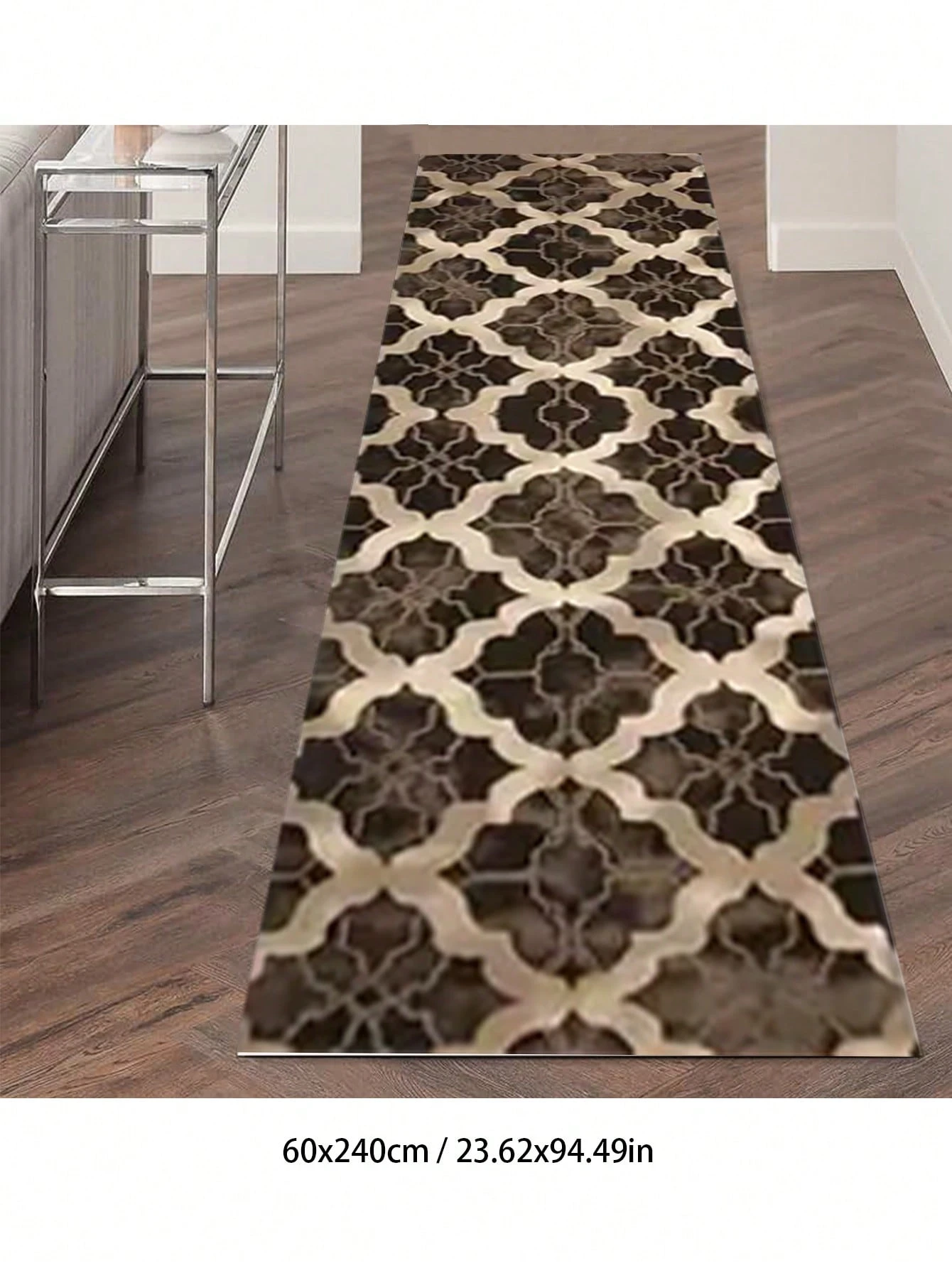 1pc Crystal Velvet Minimalist Style Carpet, Indoor Long Carpet, Line ...