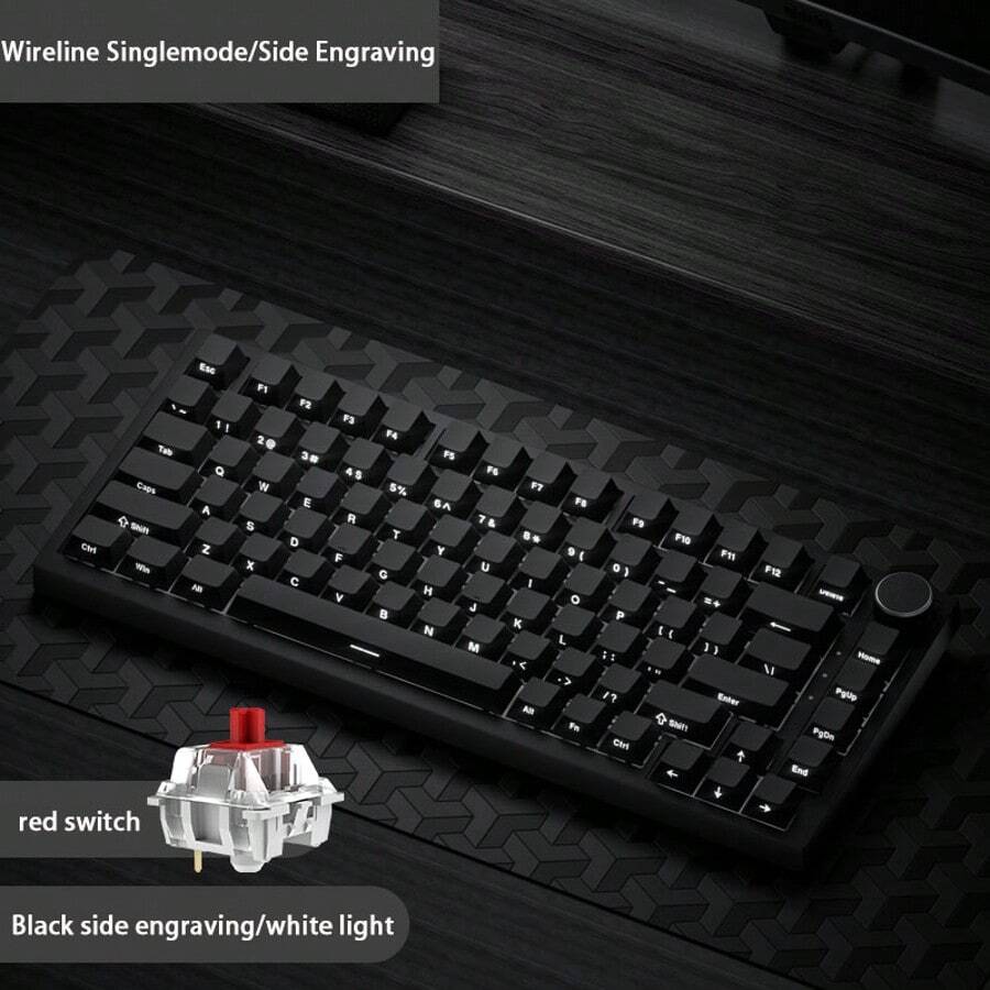 AJAZZ Black Jaeger AK820 Mechanical Keyboard, Wired Customizable Triple ...