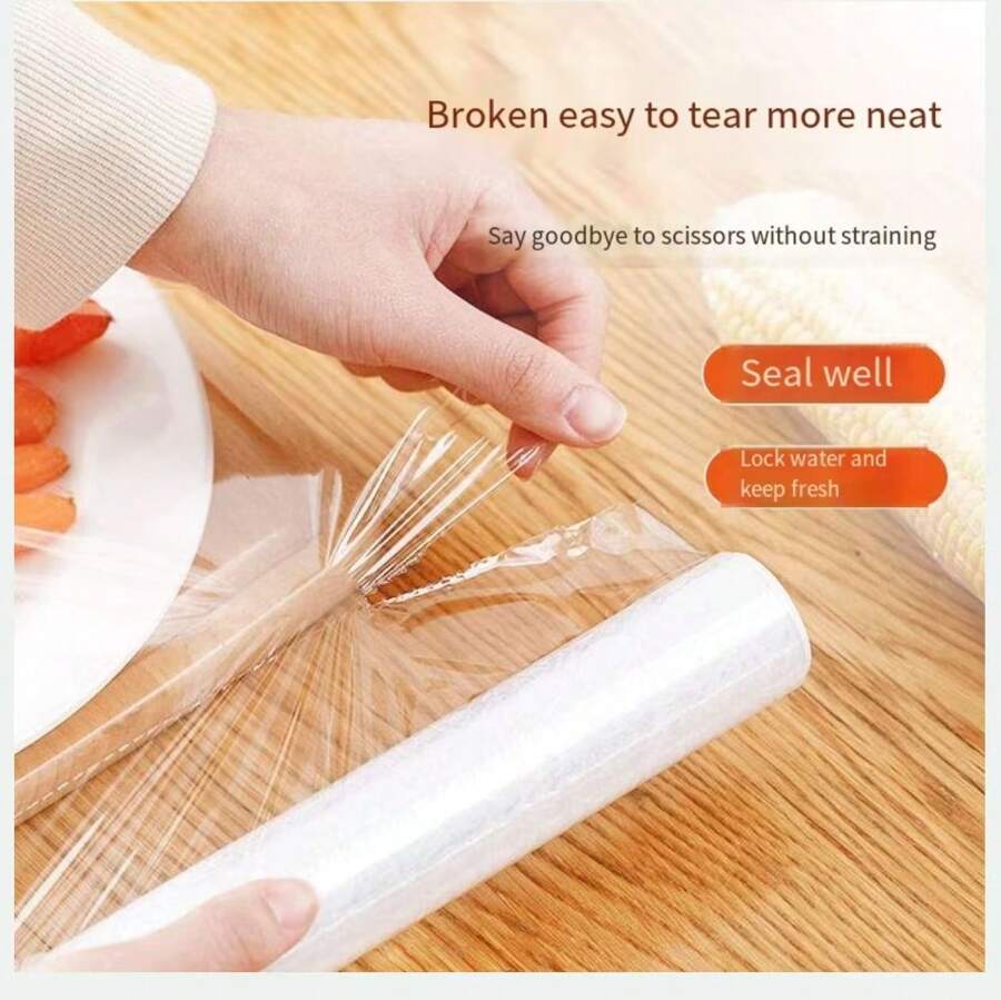 1 Roll 150m PE Cling Film, Tear Off Style, Suitable For Microwave And ...