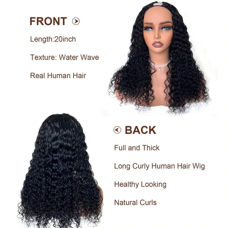 Curly V Part Wig Human Hair No Leave Out Upgrade V Part Wig Human Hair ...