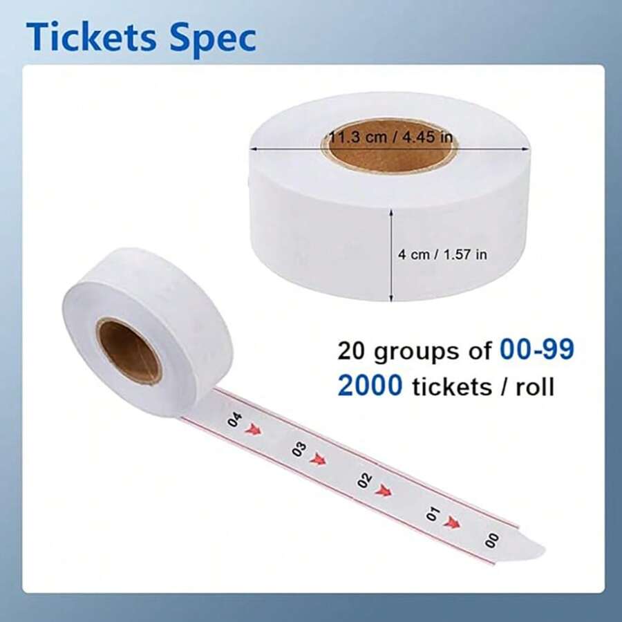 Take-A-Number System Distributeur de tickets d'attente avec support de comptoir et 1 rouleau de ...