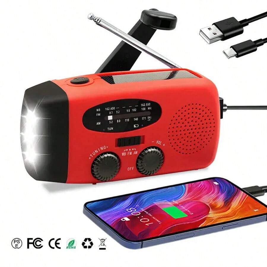 Portable Emergency Noaa Radio Dab Fm/Am Solar Pane Solar Hand Crank ...