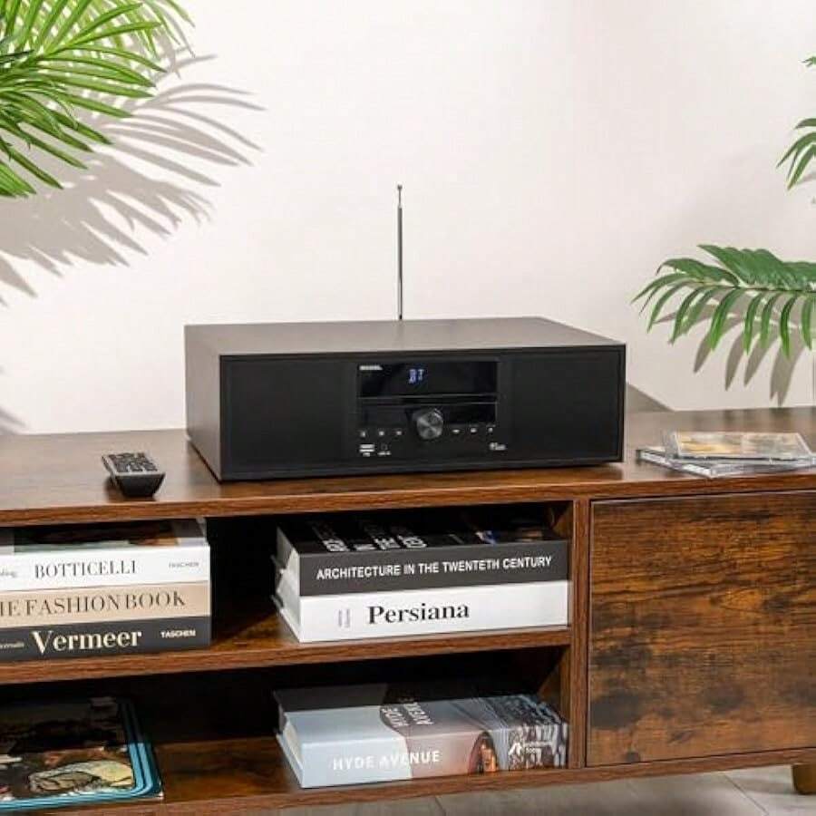 Roxel Noir All-In-One Micro Hi-Fi System Compact CD Player DAB FM ...