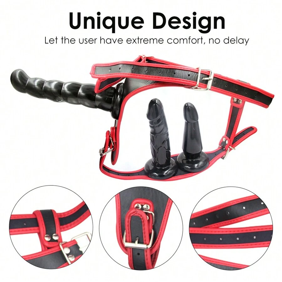LIKETHAT Harnais Strap-On avec Gode Réaliste - Godes Strap-On Sans Sangle Réglables avec 3 Godes ...
