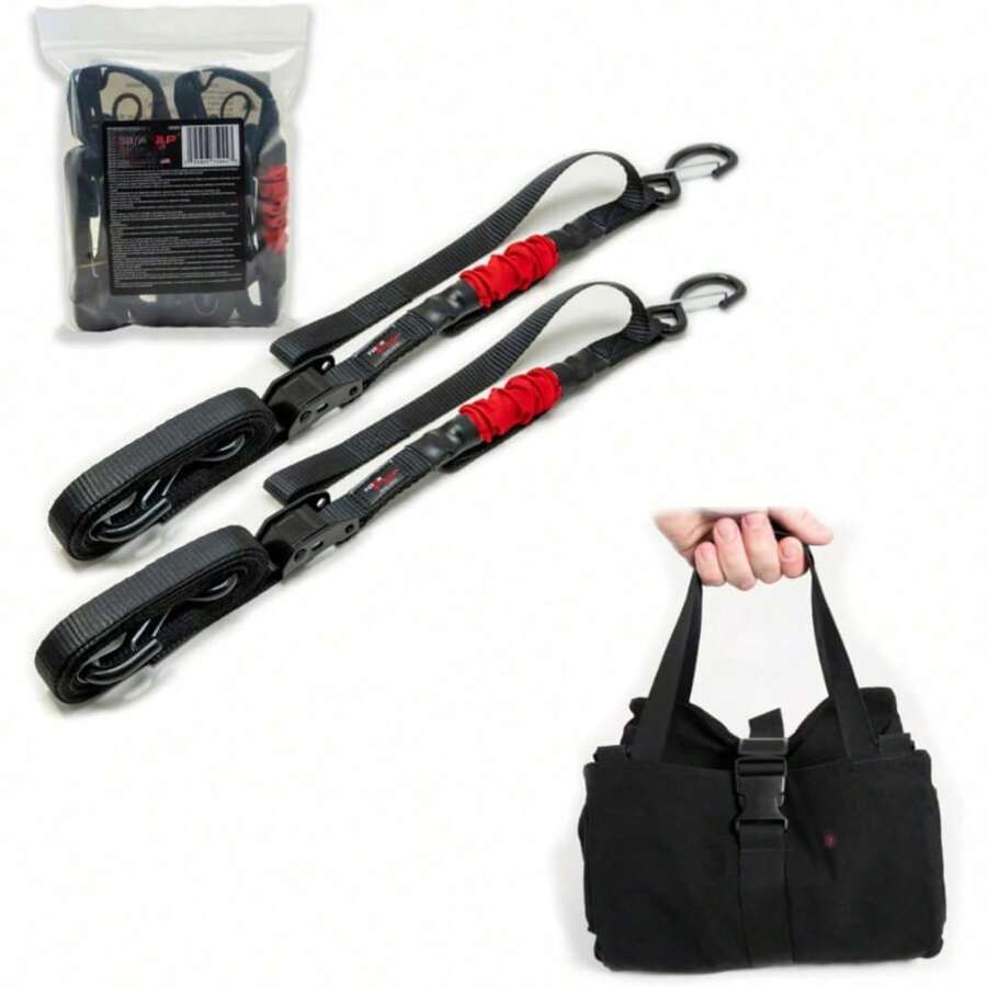 M500 Bundle | 14' X 1'' Spring Loaded Tie Down Straps With Carry Bag ...
