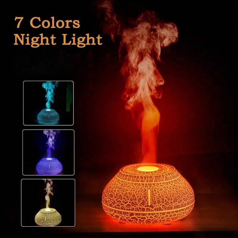 Pc Crackle Paint Flame Aroma Diffuser - Realistic Simulation Flame ...