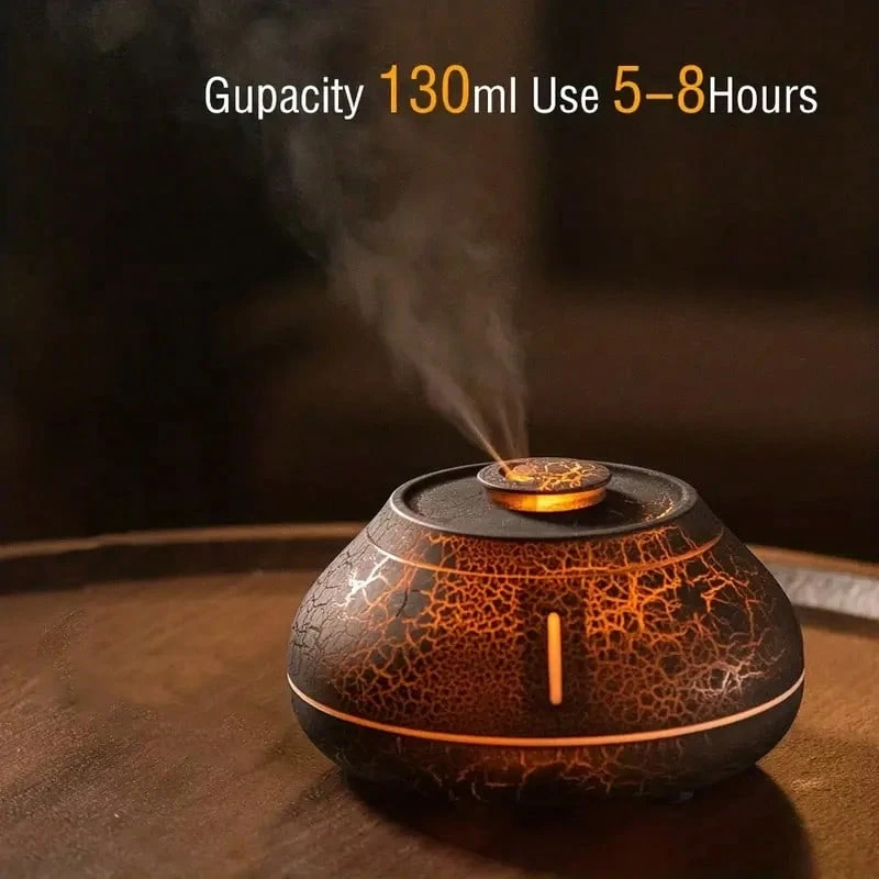 Pc Crackle Paint Flame Aroma Diffuser - Realistic Simulation Flame ...