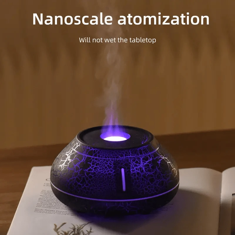 Pc Crackle Paint Flame Aroma Diffuser - Realistic Simulation Flame ...