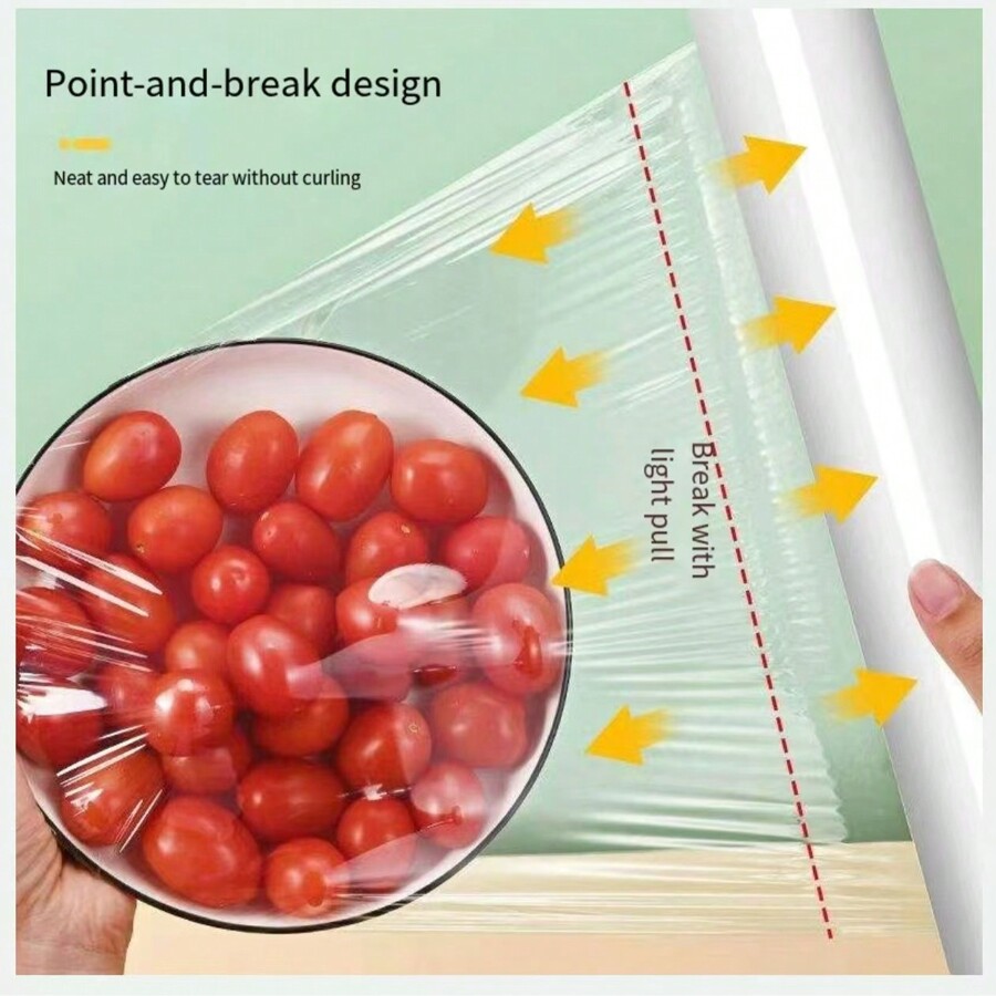 1 Roll 150m PE Cling Film, Tear Off Style, Suitable For Microwave And ...