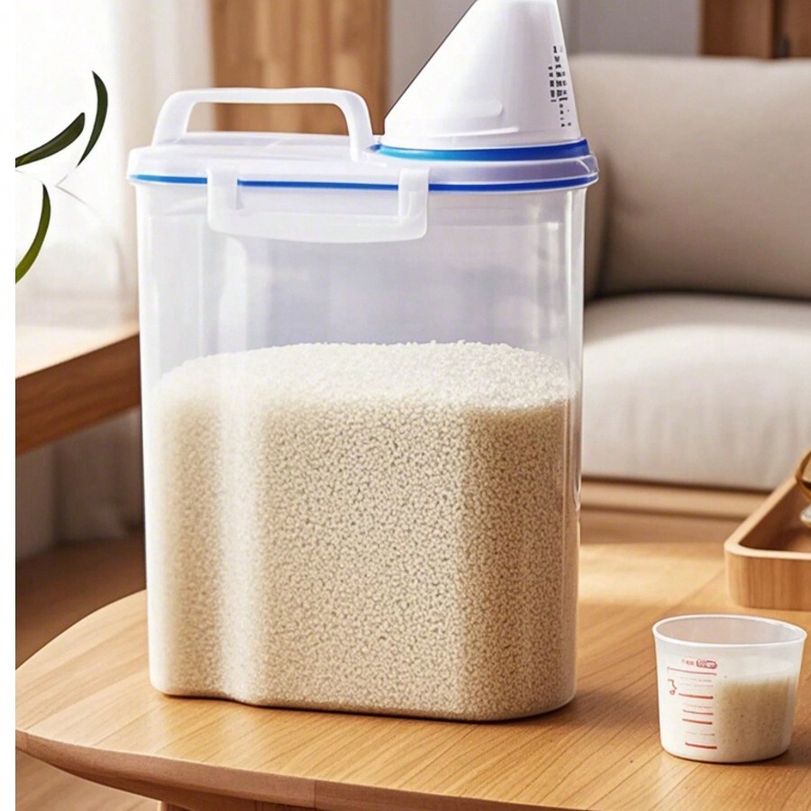 1 Piece Sealed Kitchen Moisture-Proof Rice Bucket Measuring Cup Insect ...