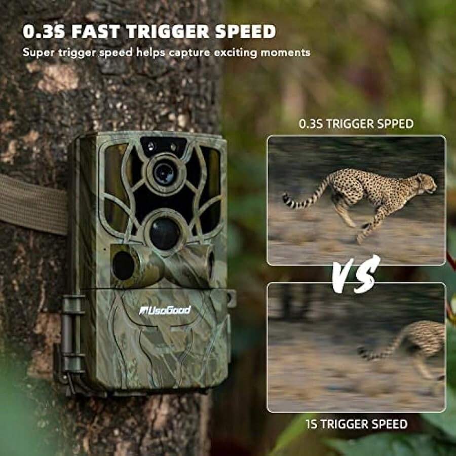 4K 48MP 30FPS WiFi Wildlife Camera IP66 Waterproof Night Vision Motion ...
