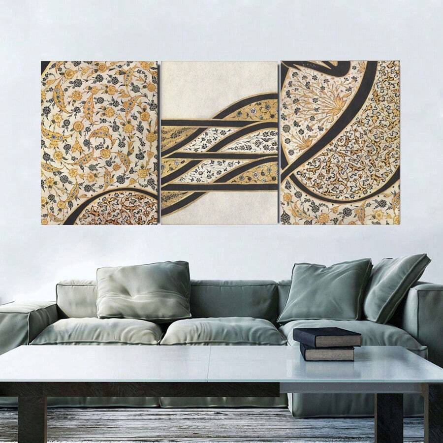 3pcs/Set Printable Floral Pattern Posters, Boho Rama Wall Arts Poster ...