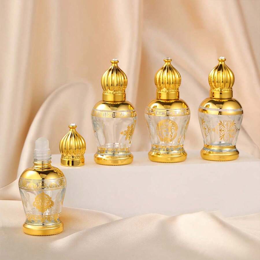 12ML Essentiële Olie Bal Fles Met Goud Galvaniserende UV Scheidingsfles ...