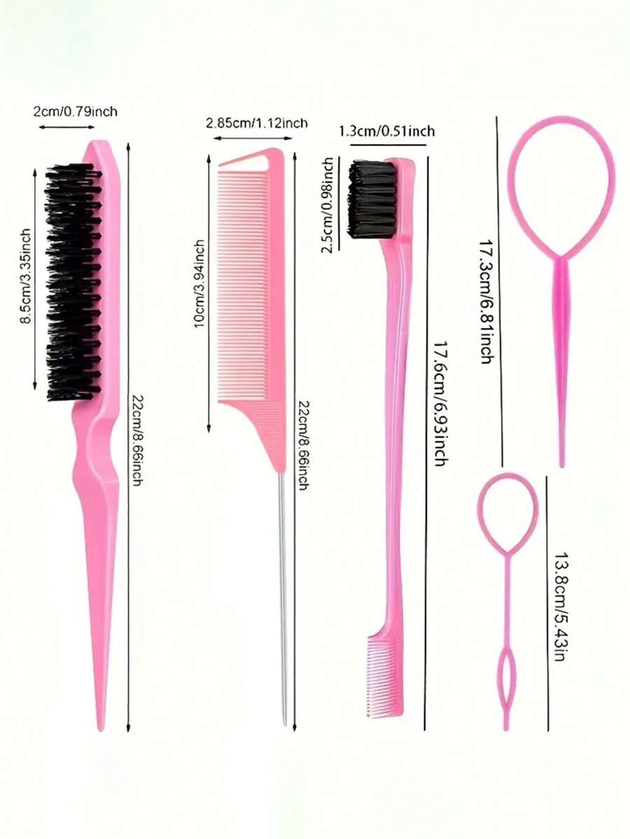 6pcs/Set Eyebrow Brush Kit: Spoolie Brush, Steel Needle Comb, Double ...