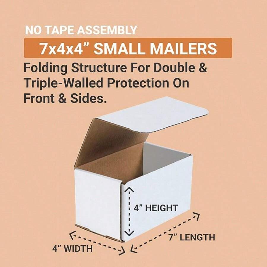 8x8x6 Shipping Boxes Small (50-Pack) Heavy Duty Corrugated Cardboard ...