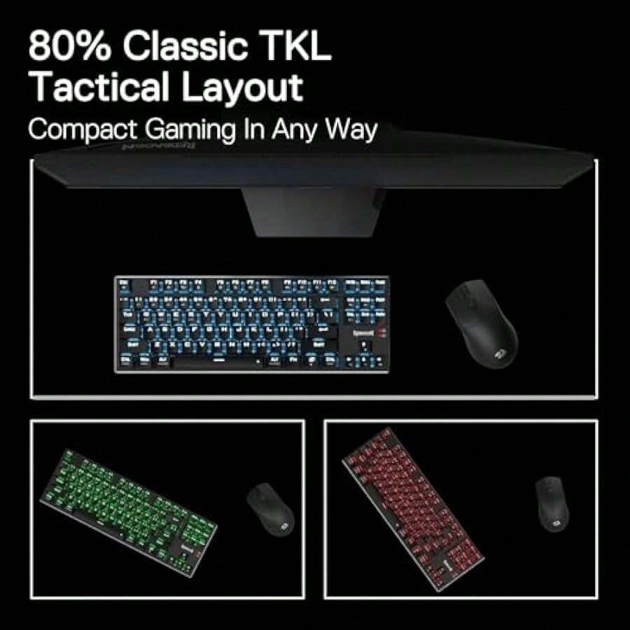 Redragon K660 K556 TKL RGB Wired Gaming Keyboard 80% 87 Keys Mechanical ...