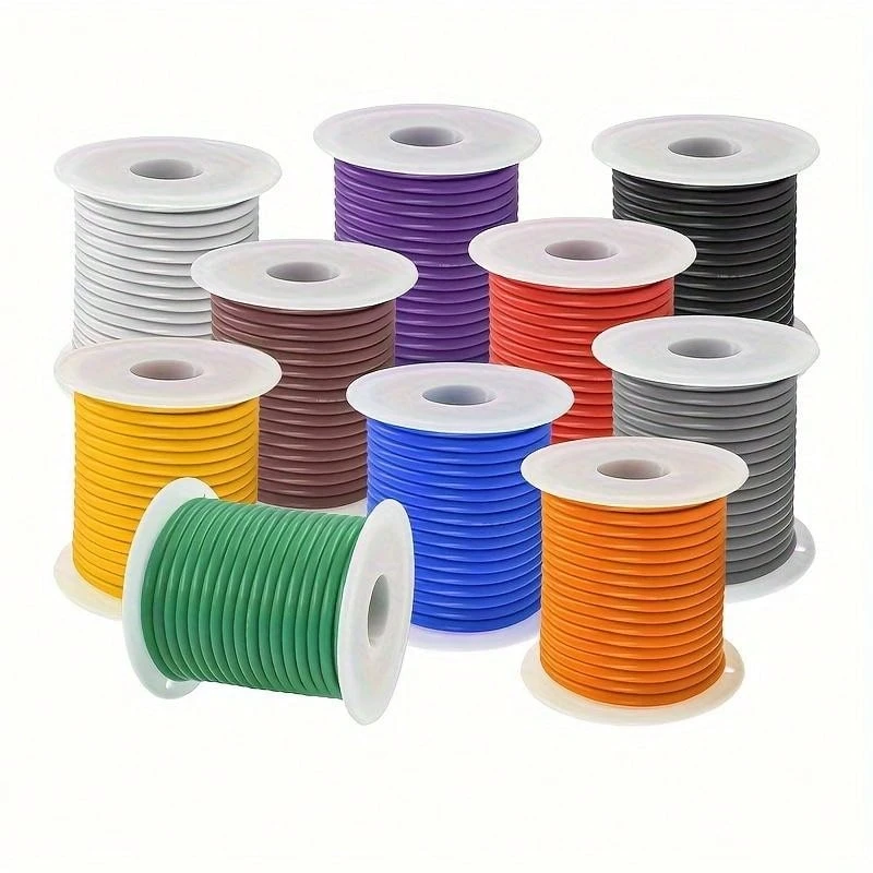 5 Colors Set, 16-30 AWG Stranded Electrical Wire Tinned Copper PVC Wire ...