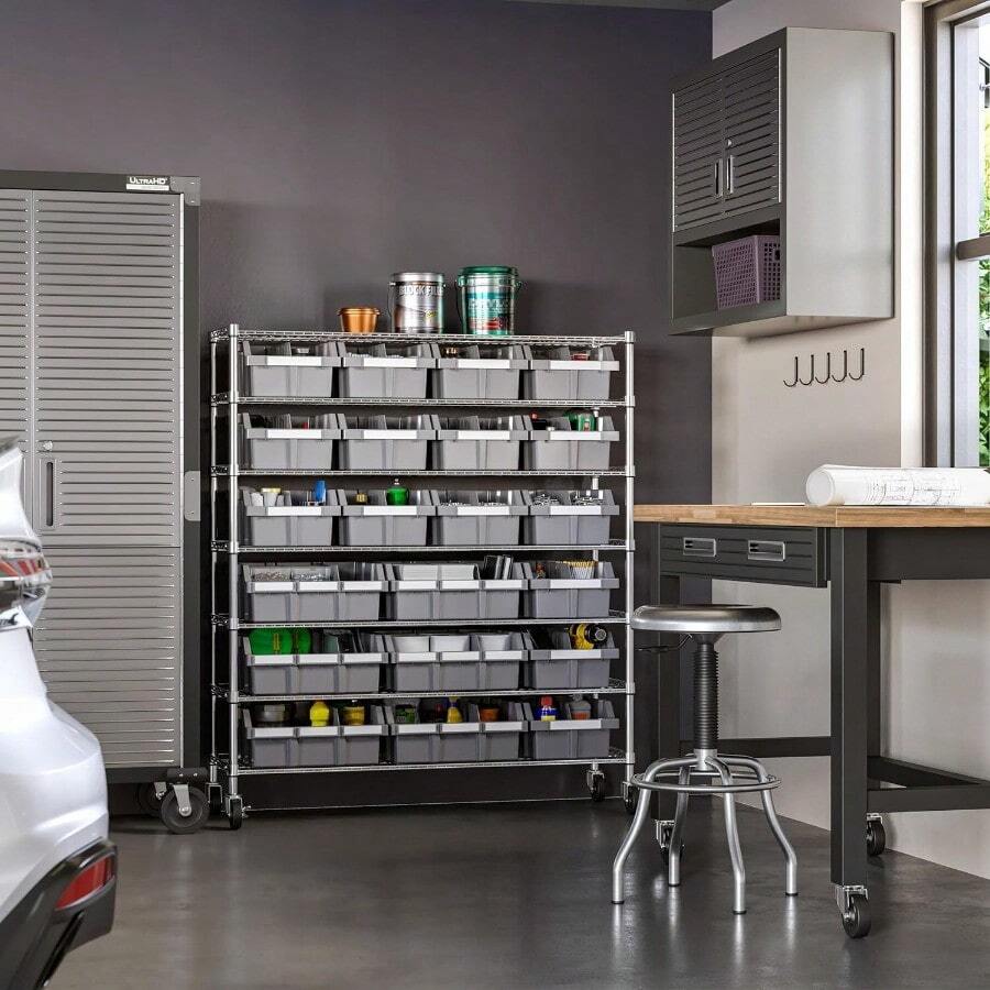 Heavy Duty NSF Bin Rack Solid Steel Wire Shelving Storage Unit ...