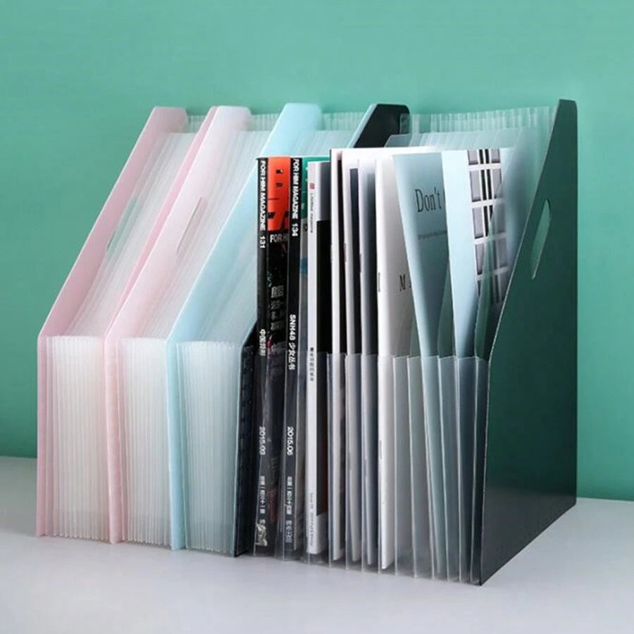 1pc A4 Multi-Layer Document Folder, Vertical Stand Briefcase Style, Student Desktop File ...