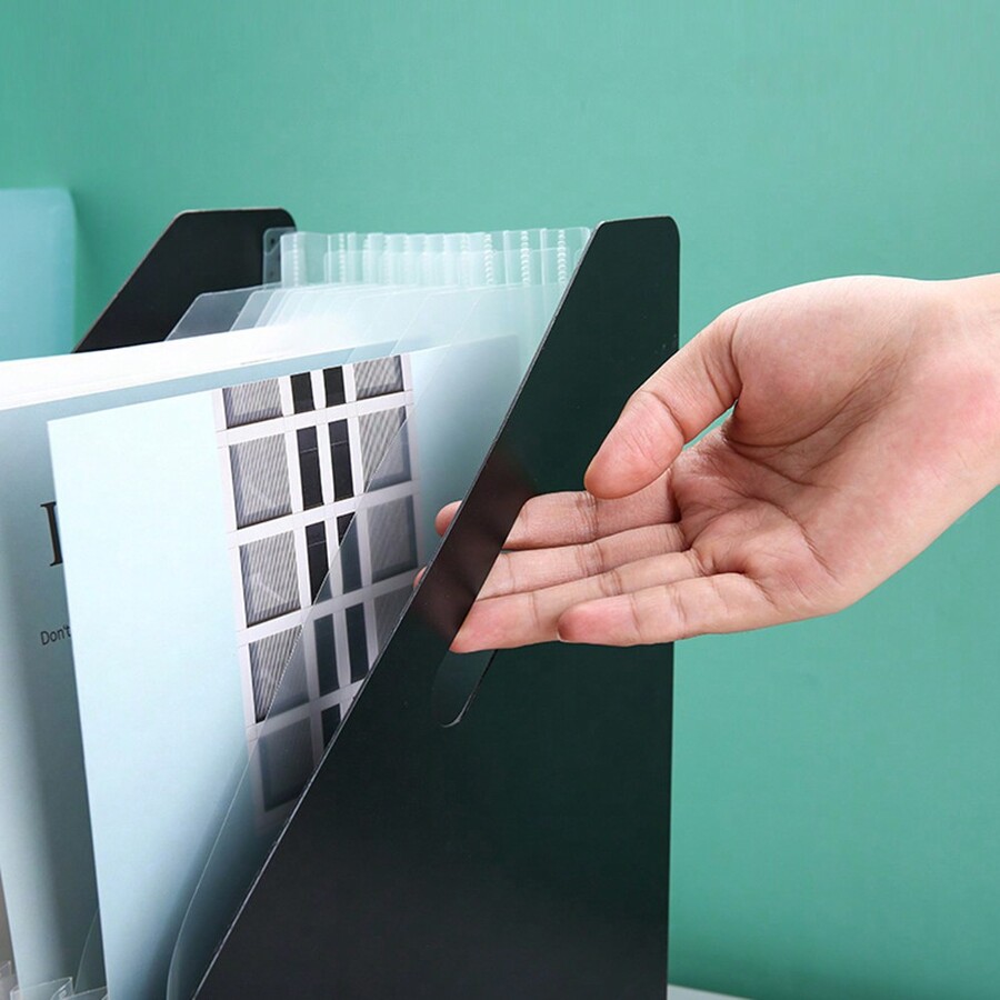 1pc A4 Multi-Layer Document Folder, Vertical Stand Briefcase Style, Student Desktop File ...