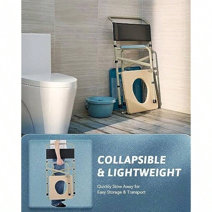 Lightweight Bedside Commode Portable Foldable Commode Chair With ...