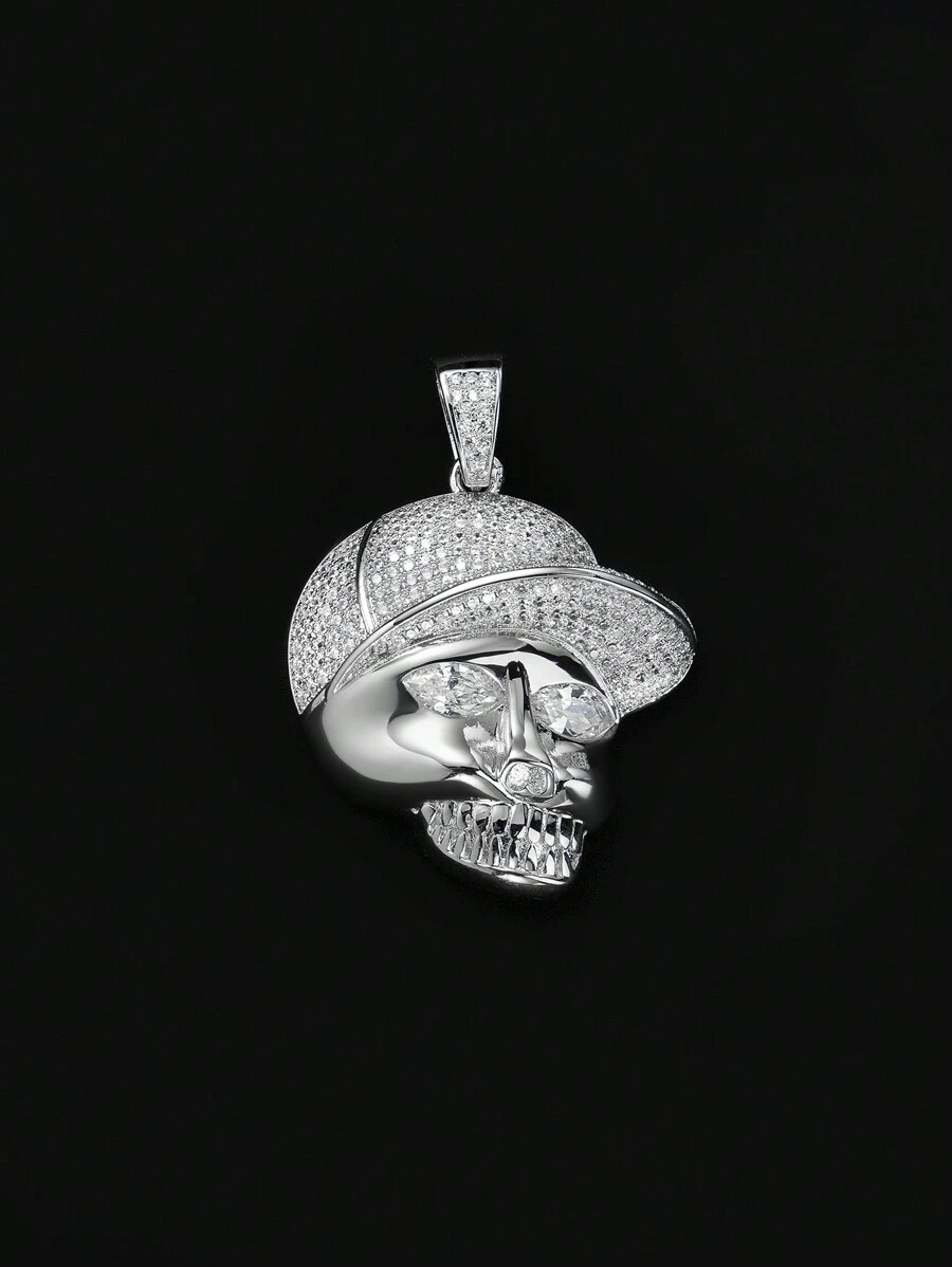 A Hip-Hop Style Skull Pendant Inlaid With 5A Cubic Zirconia Fashion Hat ...