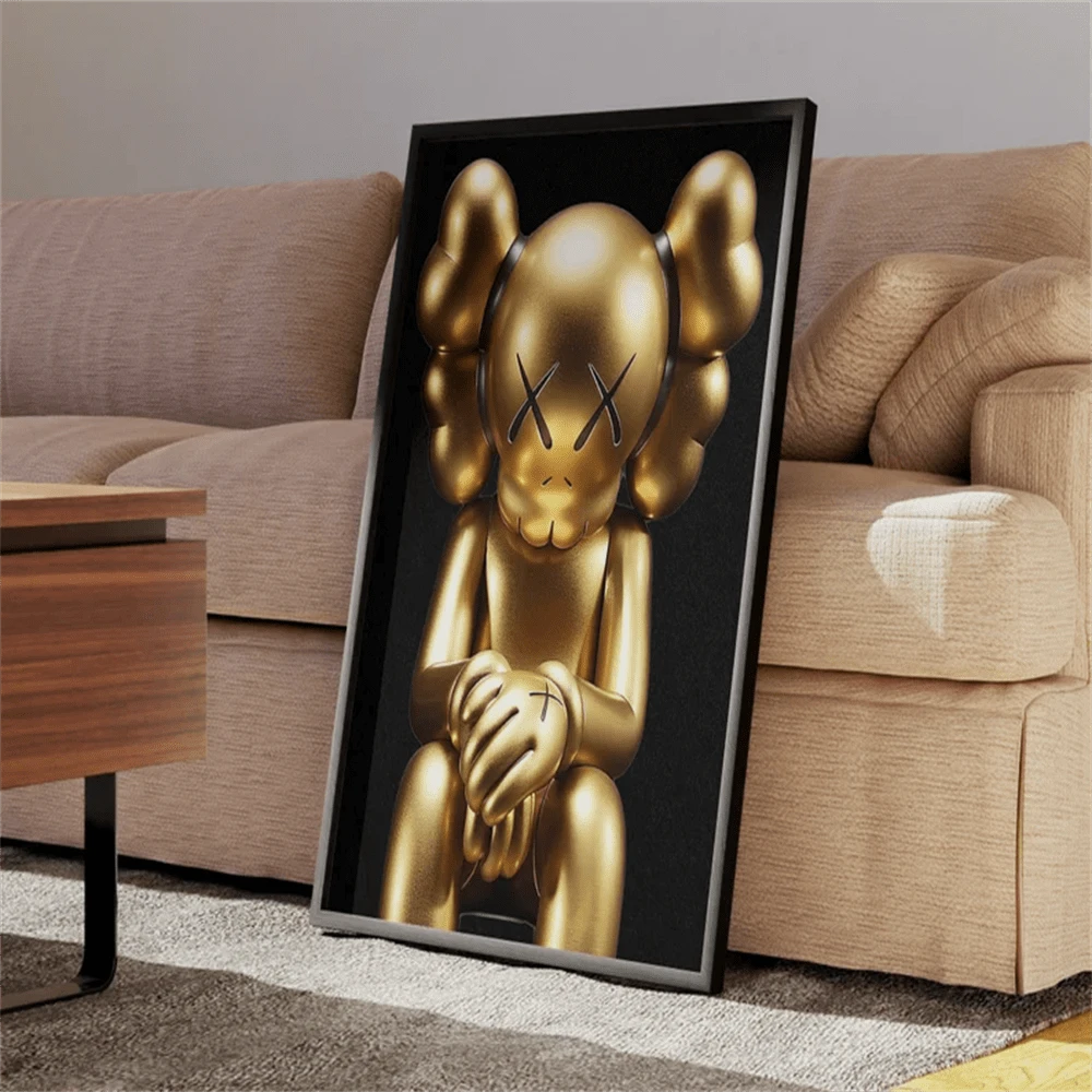 KAWS 1/3pcs KAWS, Decorations, Gold Posters, Living Room, Bedroom ...