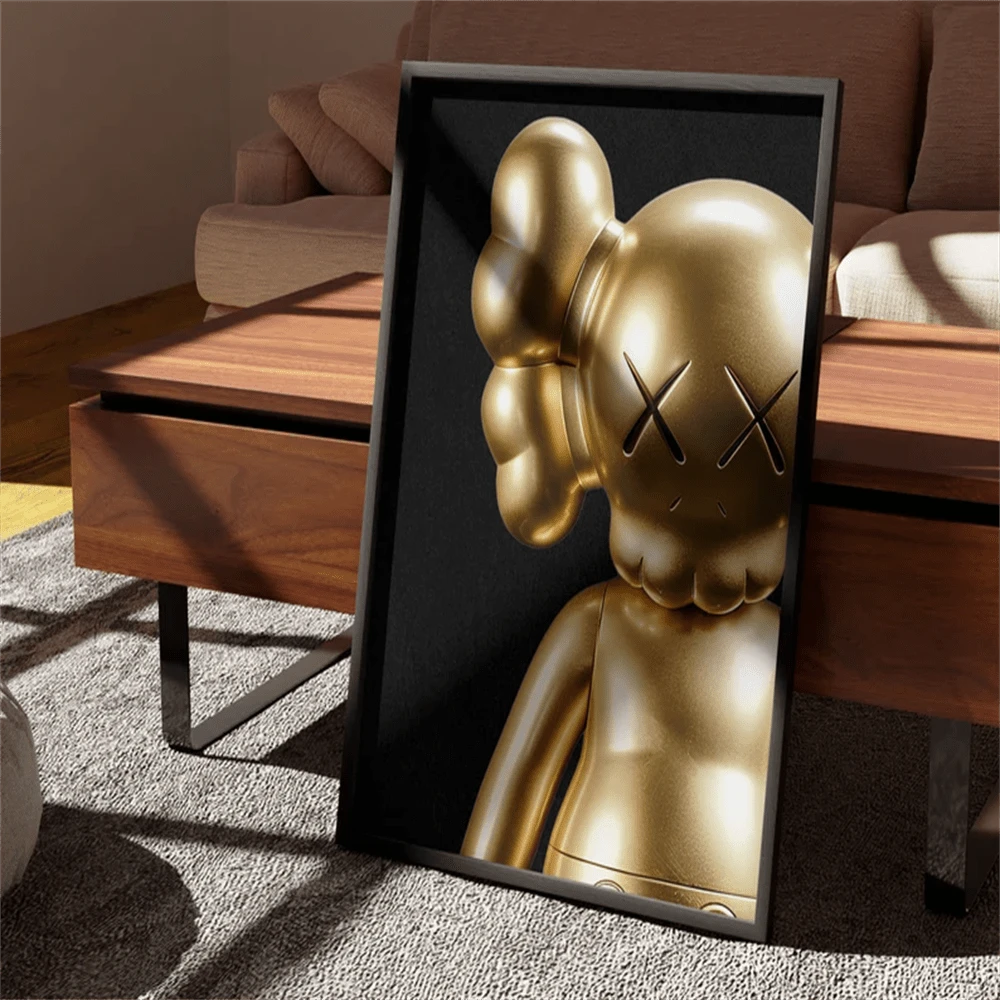 KAWS 1/3pcs KAWS, Decorations, Gold Posters, Living Room, Bedroom ...