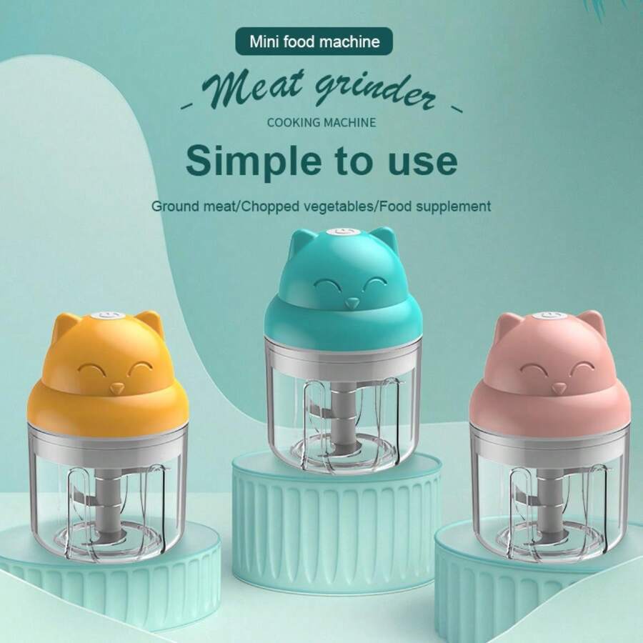 USB Electric Mini Garlic Chopper - Powerful Meat Grinder And Vegetable ...