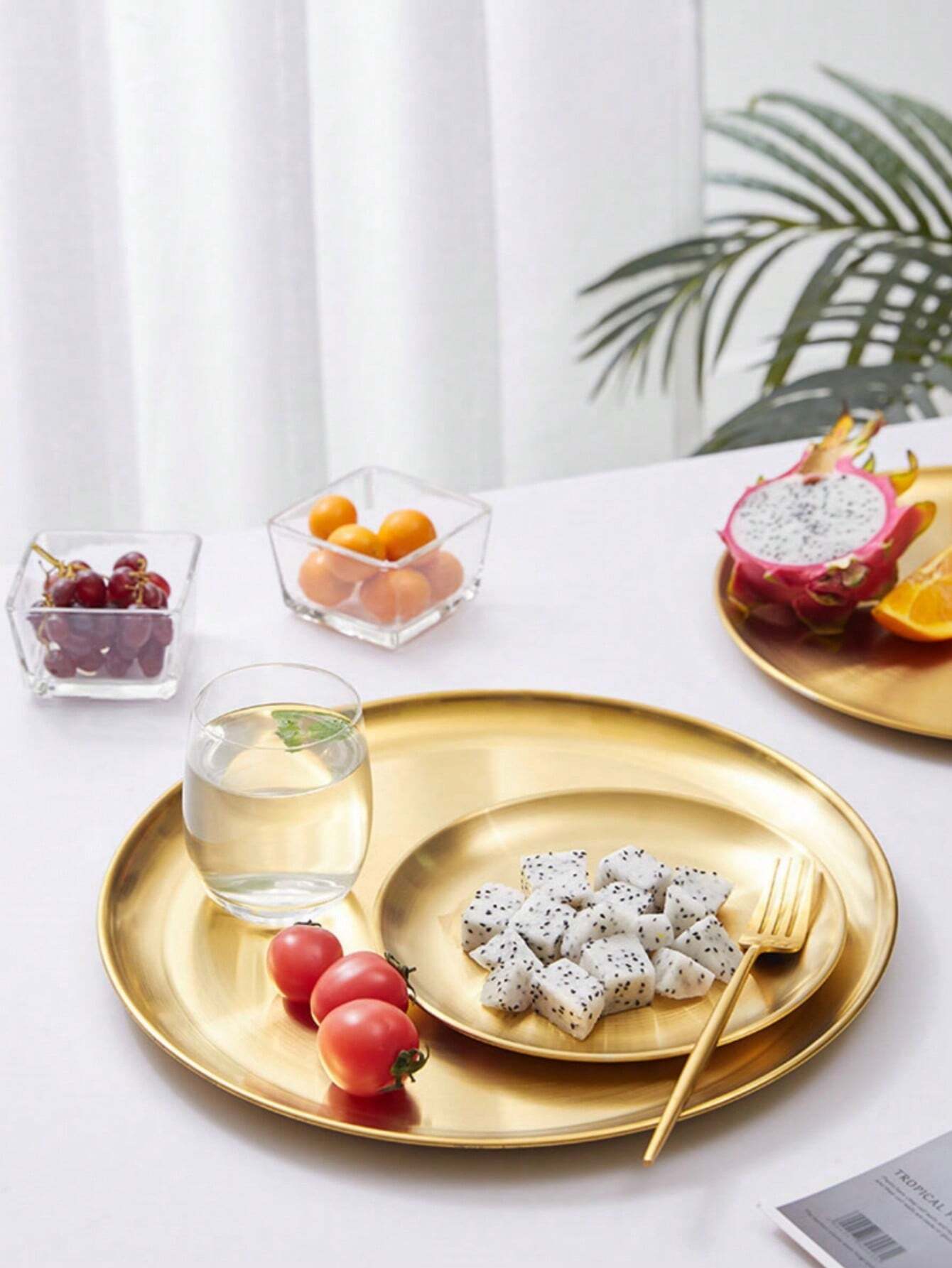 Korean Style Stainless Steel BBQ Plate, Round Shallow Dish Tray For ...