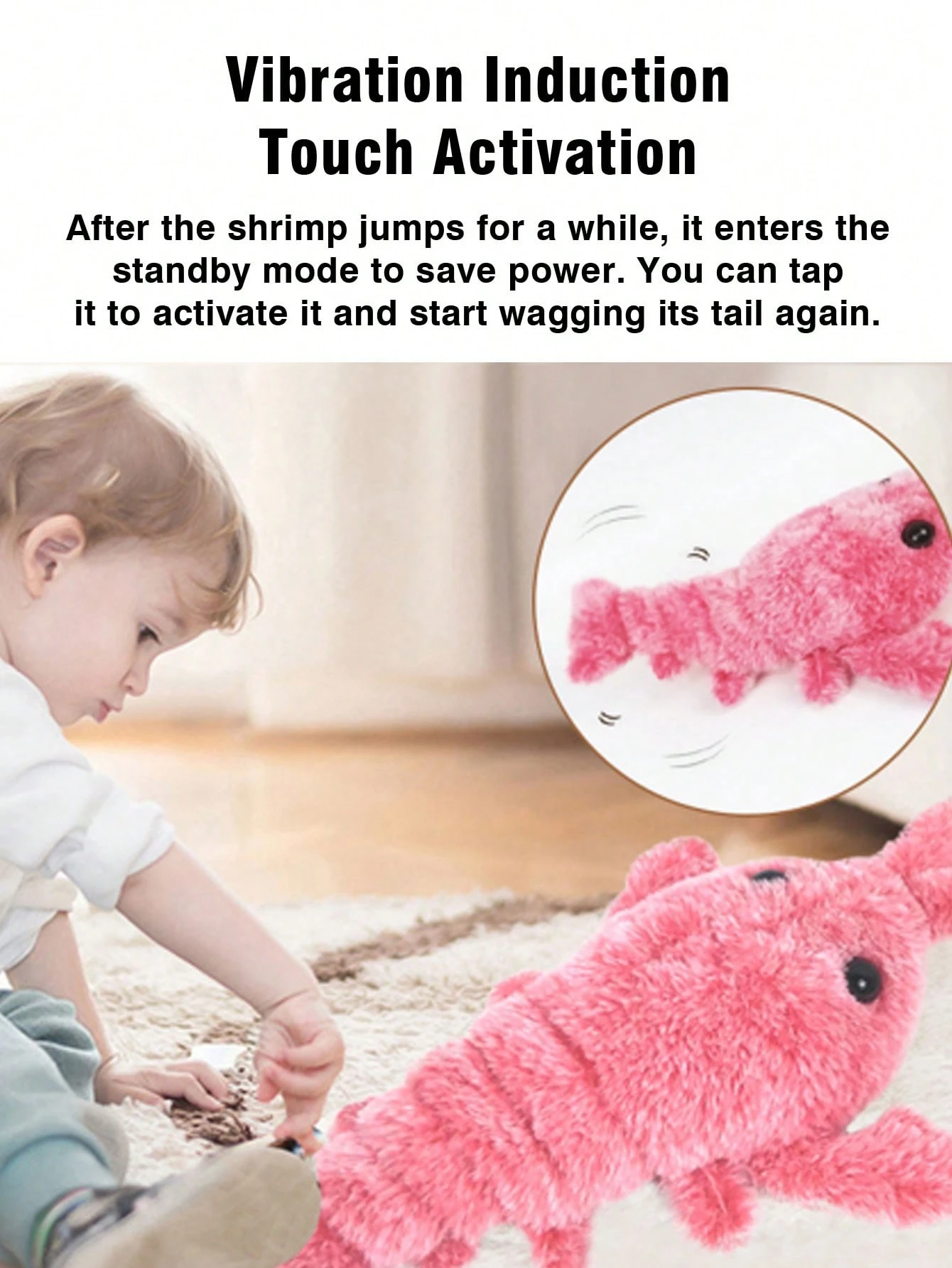 1pc Internet Celebrity Simulated Jumping Shrimp Baby Toy Tail Can Move ...