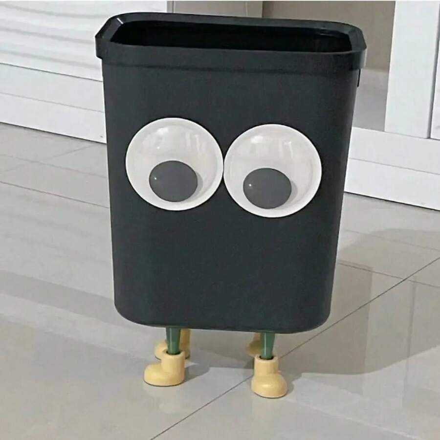 Funny Big Eyes Trash Can With Feet Garbage Bin Home Office Rubbish Bin ...