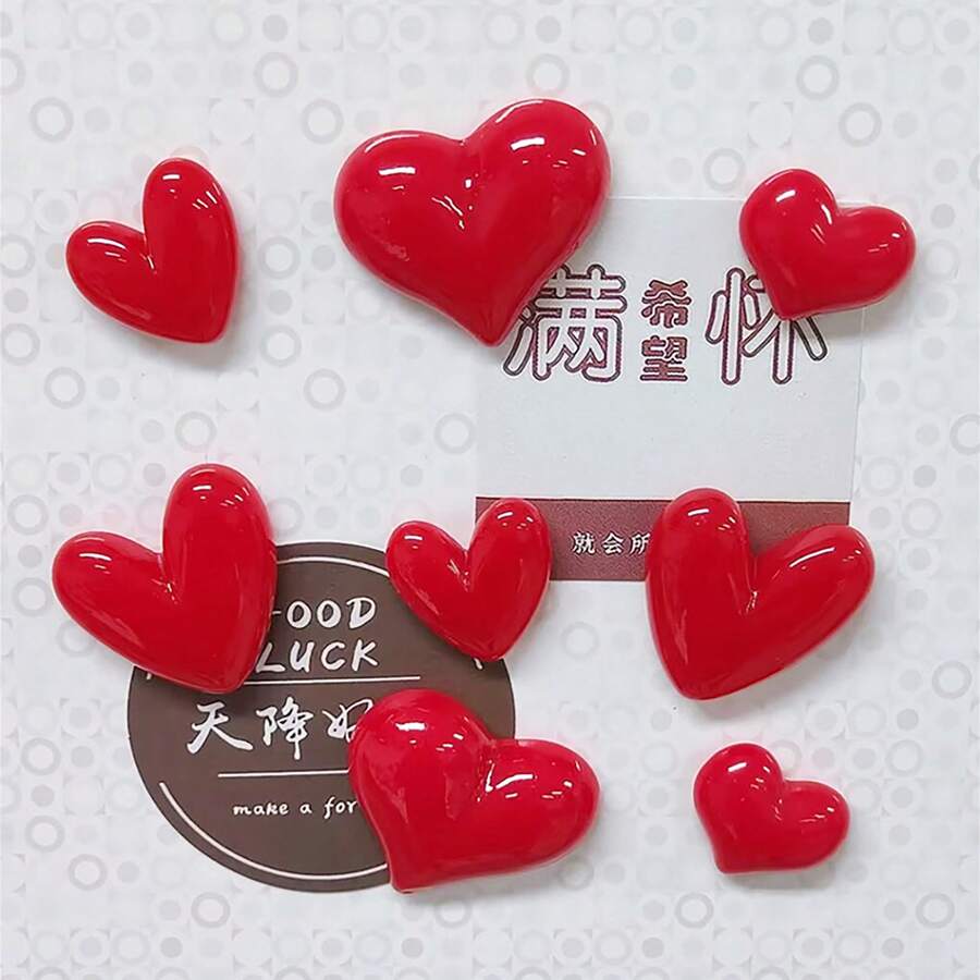 4 Pieces Of Red Refrigerator Magnets Love Refrigerator Magnets Cute ...