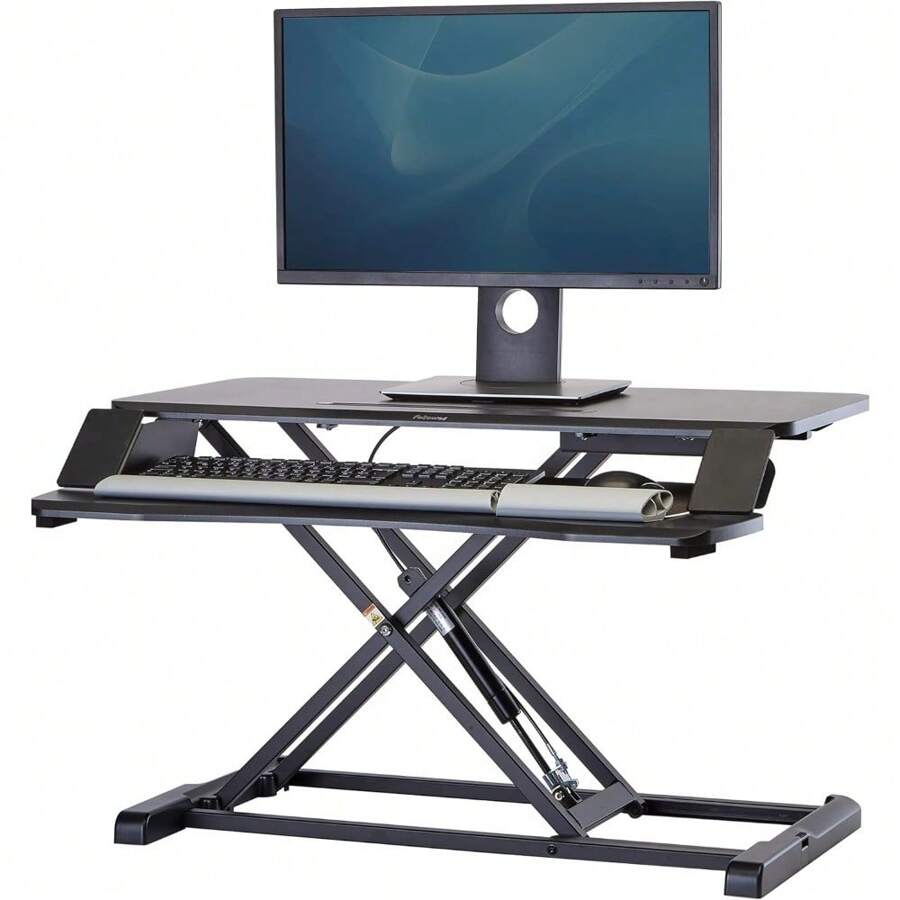 Height Adjustable Standing Desk, Sit To Stand, Gas Spring Riser ...