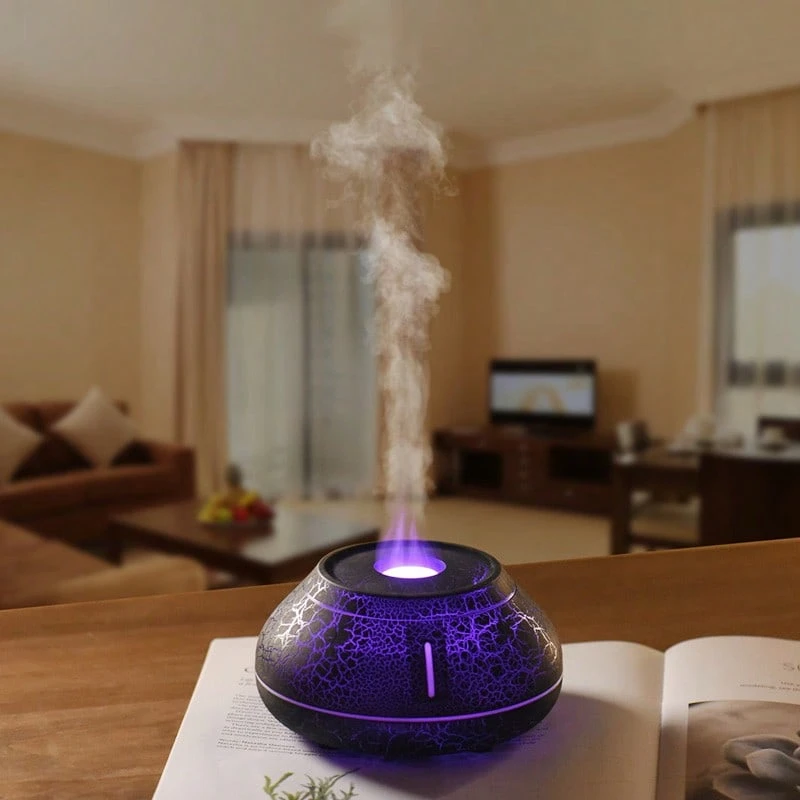 Pc Crackle Paint Flame Aroma Diffuser - Realistic Simulation Flame ...
