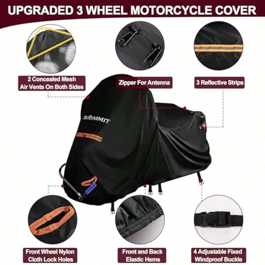 3 Wheel Covers Waterproof Outdoor Storage Heavy Duty 420D Oxford Fabric ...