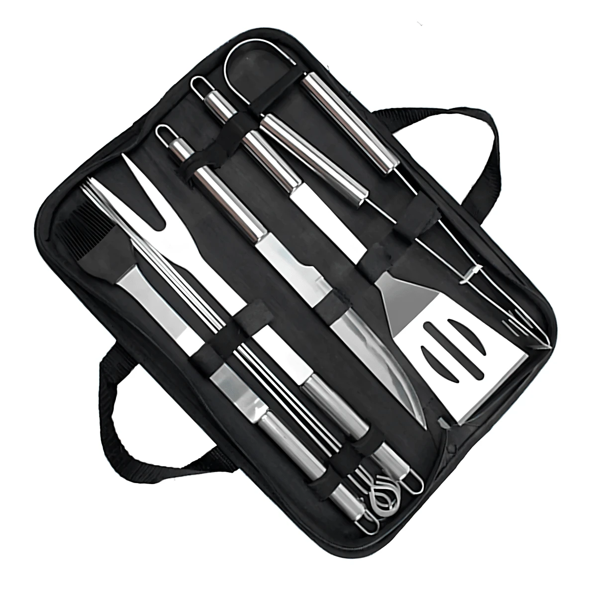 9-Piece Stainless Steel Professional Barbecue Kit With Portable Case ...