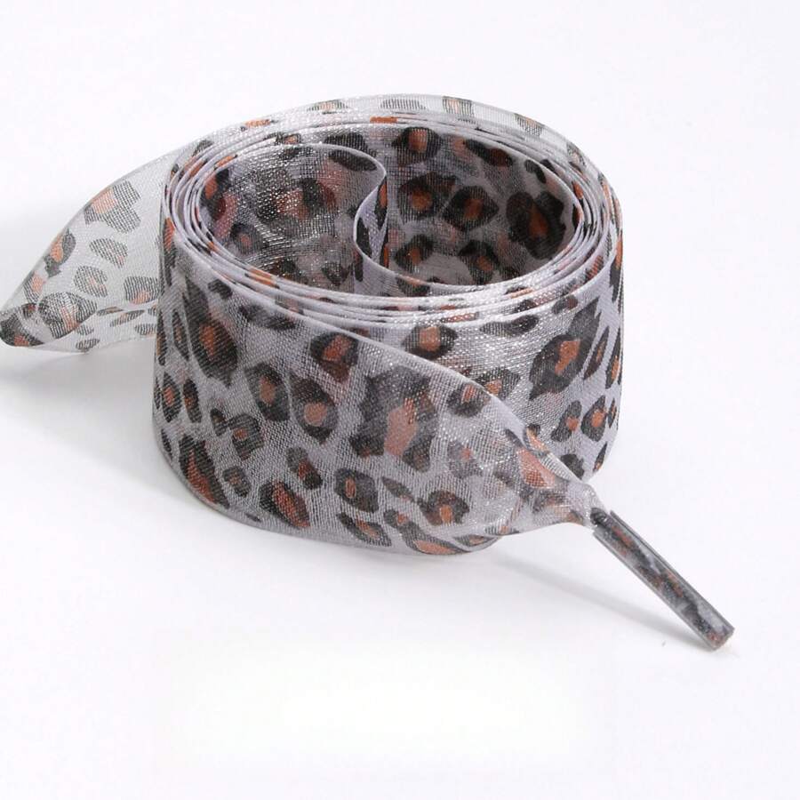 Leopard Print Lace Flat Wide Shoelaces | SHEIN UK