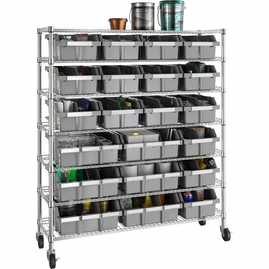 Heavy Duty NSF Bin Rack Solid Steel Wire Shelving Storage Unit ...