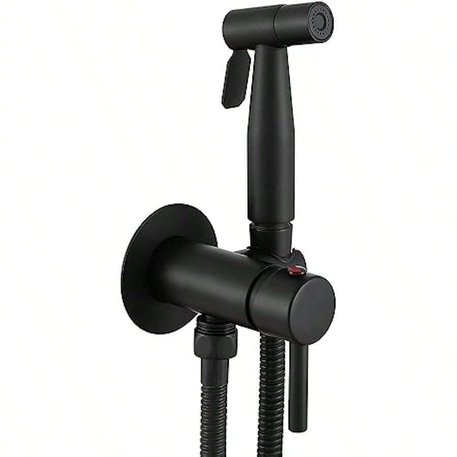 Matte Black Concealed Bidet Mixer Spray Set Hot Cold Water Toilet Douche Shattaf Shower Kit ...