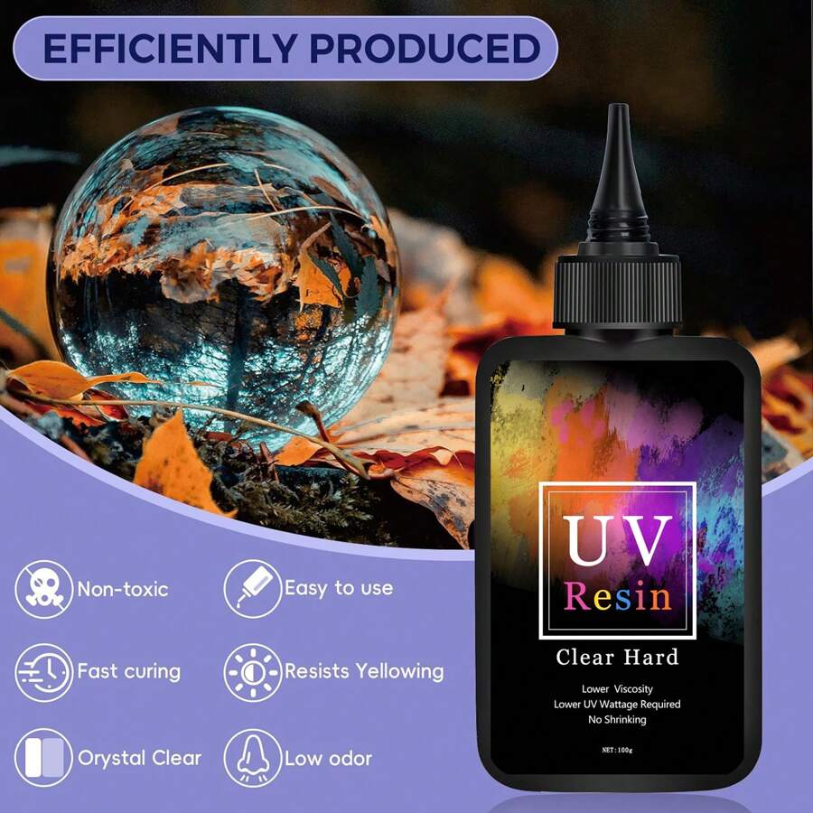 Kit de resina UV transparente atualizado de 200g/100g, conjunto inicial ...