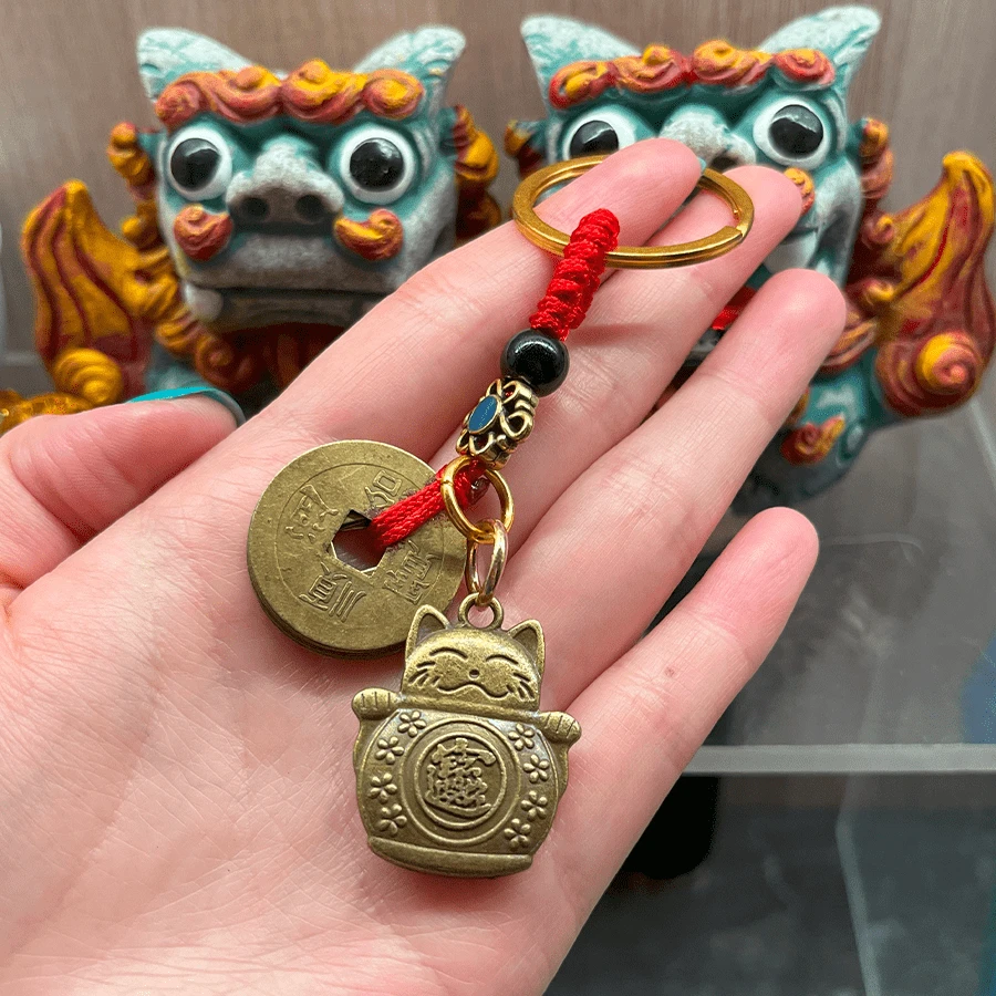 1pc Lucky Fortune Cat Coin Keychain, Bring Wealth And Happiness ...