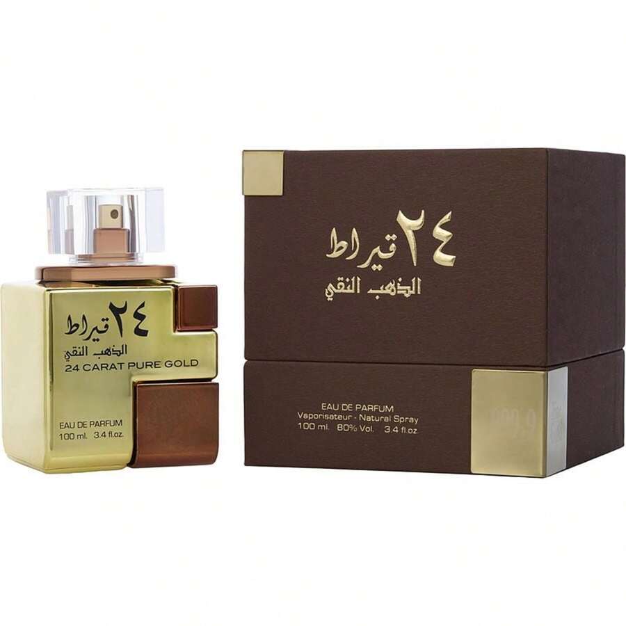 Lattafa 3.4 Oz 24 Carat Pure Gold Eau De Parfum Spray For Unisex ...