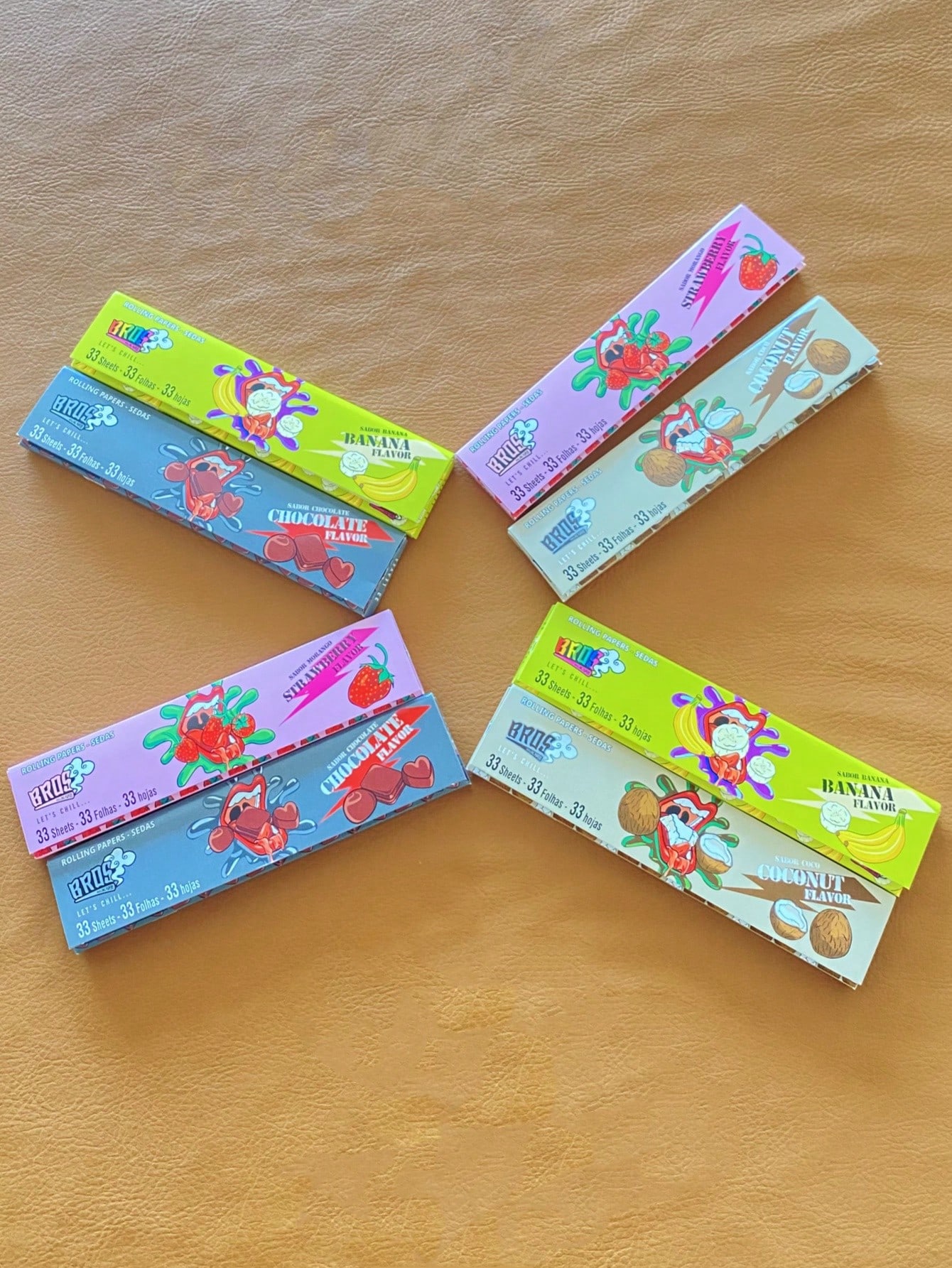 2 Packs Mixed Fruit Flavor King Size Smoking Cigarette Rolling Papers ...