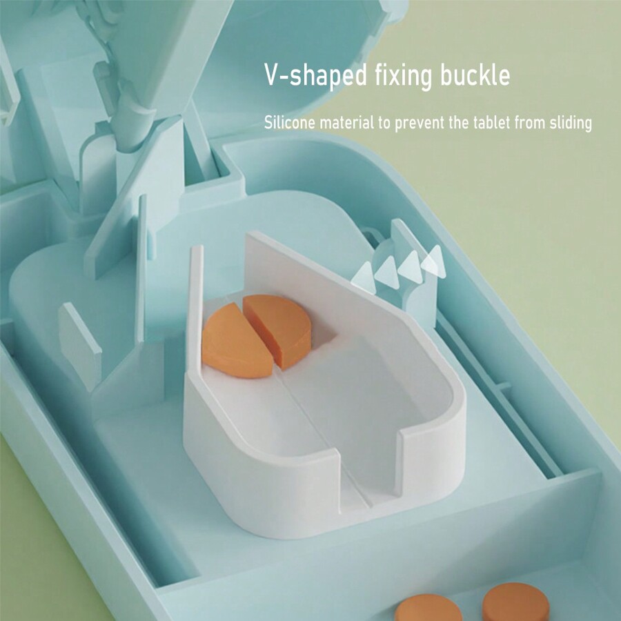 1/2 Pill Separator Hidden Blad Medication Cutter V-Shaped Fixing Buckle ...