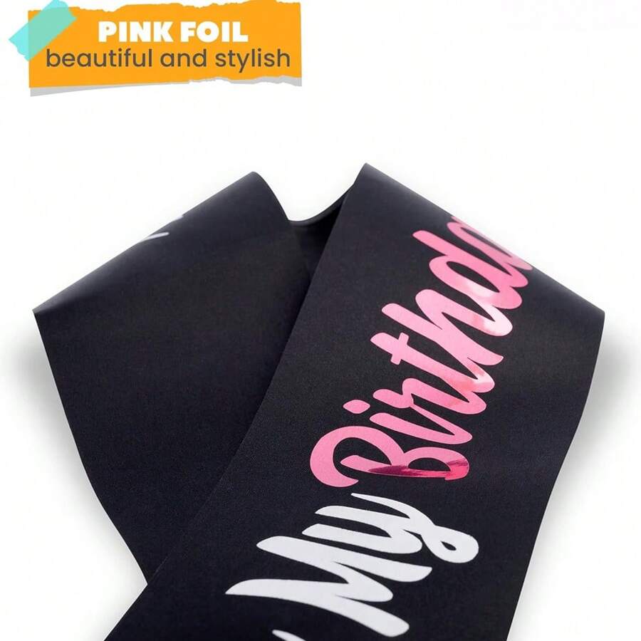 'It's My Birthday' Sash - Soft Black Satin Sash- Happy Birthday Sash ...