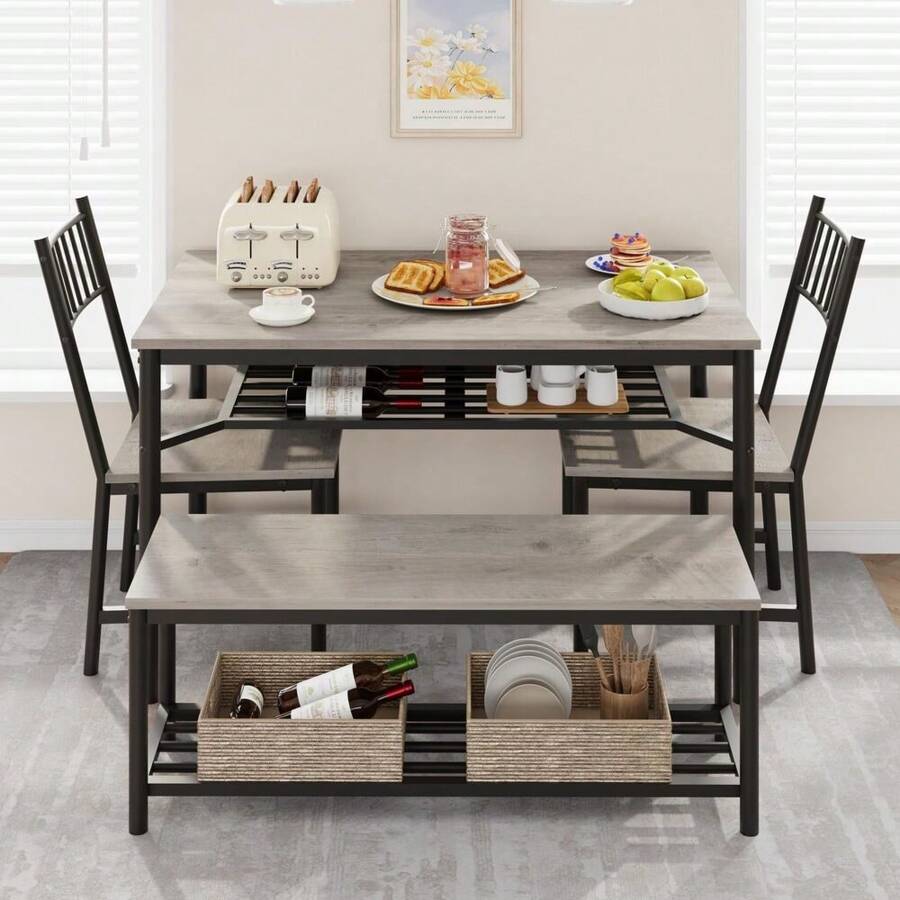 Modern Dining Room Table Set For 4 Modern Kitchen Table Set With Bench ...