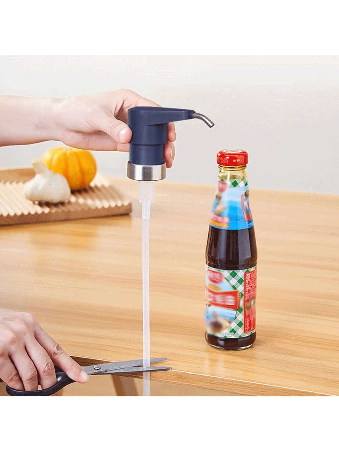 1 Dosificador de Salsa de Ostras Prensadora Universal Cabeza exprimidora Dispensador de Botella ...