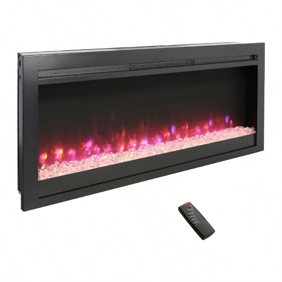 44 Inch In Wall Recessed Electric Fireplace With Remote And Multi Color ...