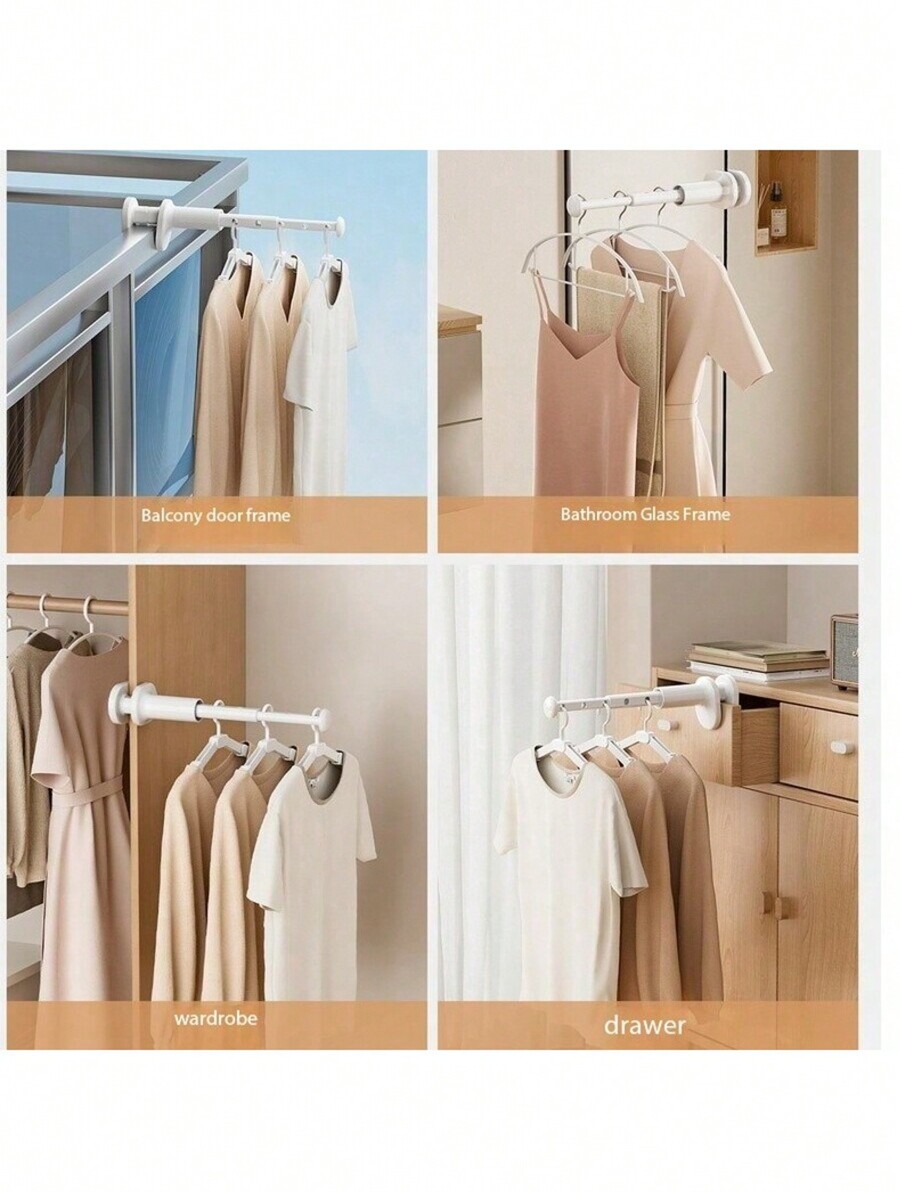Travel Clothes Drying Rack Free Punch Retractable Clothes Drying Pole ...